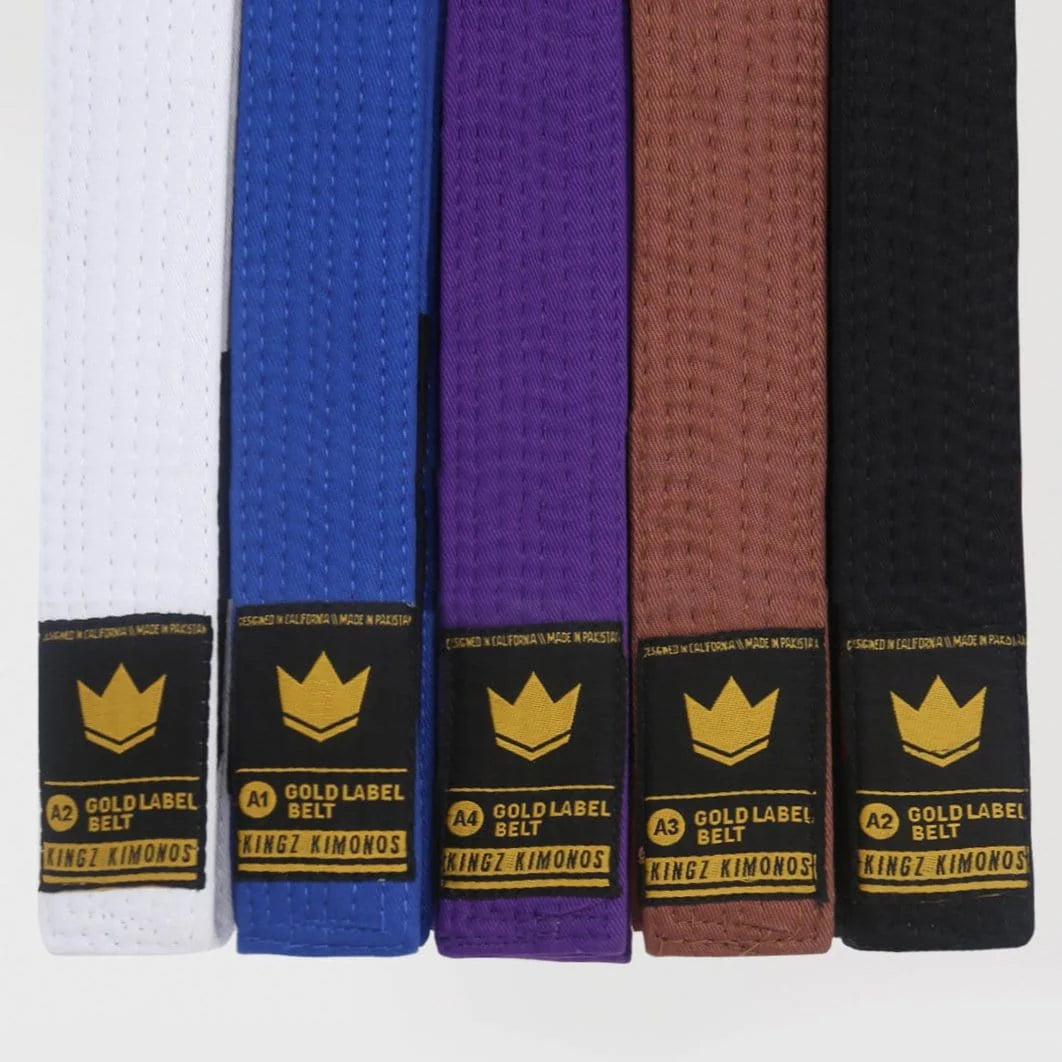 Ceinture BJJ Kingz Étiquette Or V2 | Ceinture Jiu Jitsu 100 % Coton ...